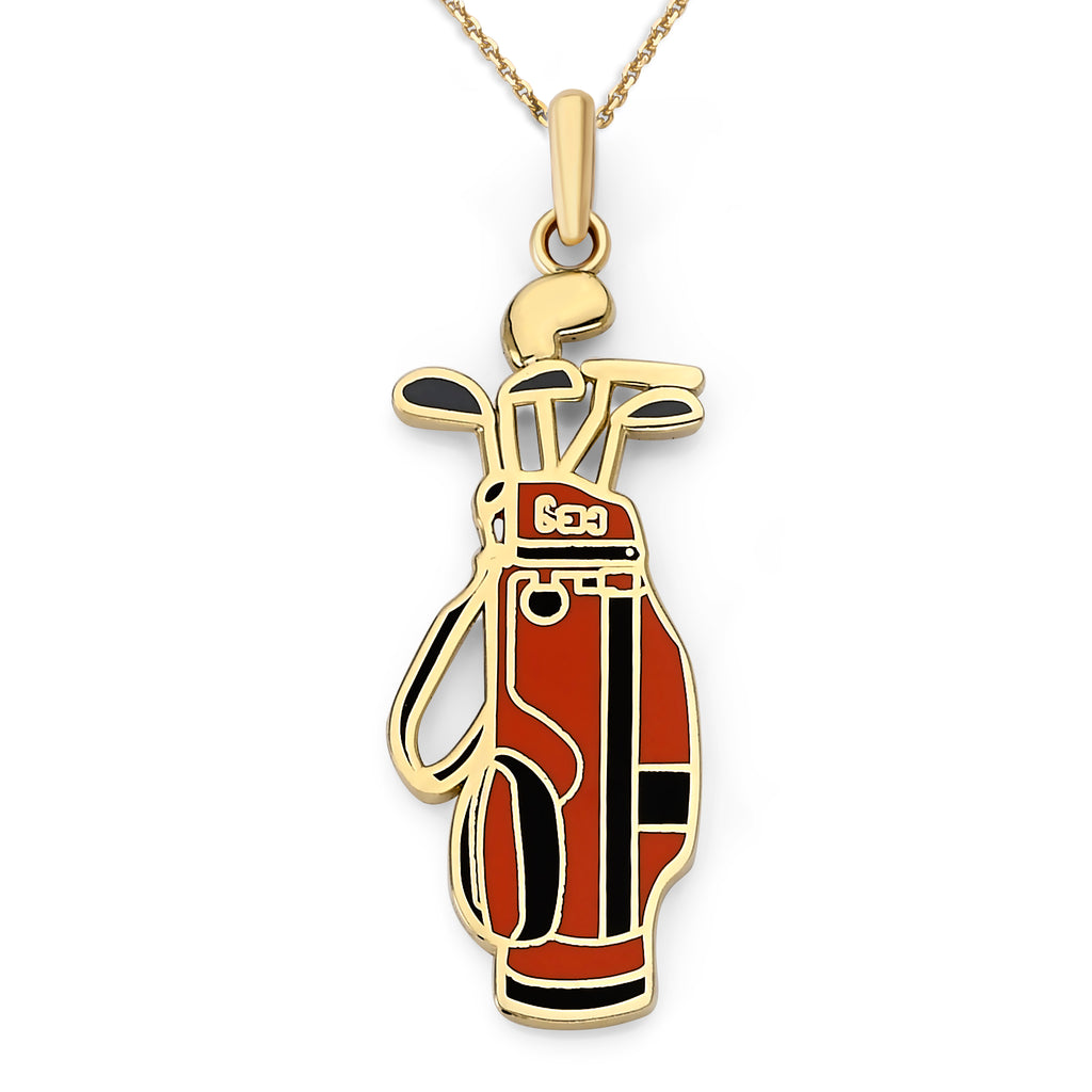Golf Clubs Pendant Necklace in Solid Gold, For Golfers – Pome Jewelry